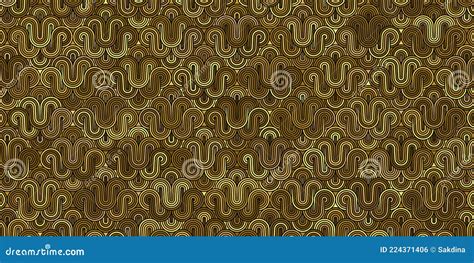 Abstract Gold Geometric Seamless Pattern Design Modern Luxury Background With Golden Twisted