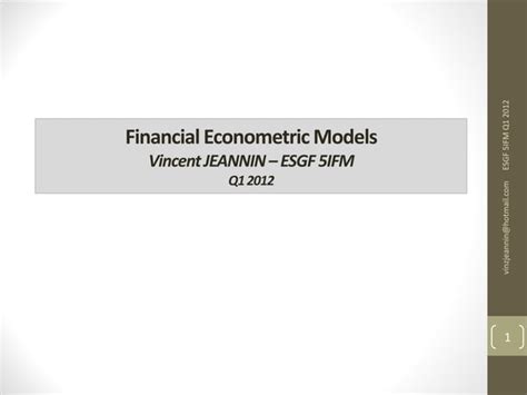 Financial Econometric Models I Pdf