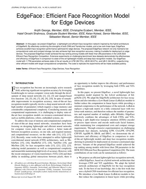 Pdf Edgeface Efficient Face Recognition Model For Edge Devices
