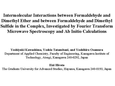 Intermolecular Interactions Between Formaldehyde And Dimethyl Ether And