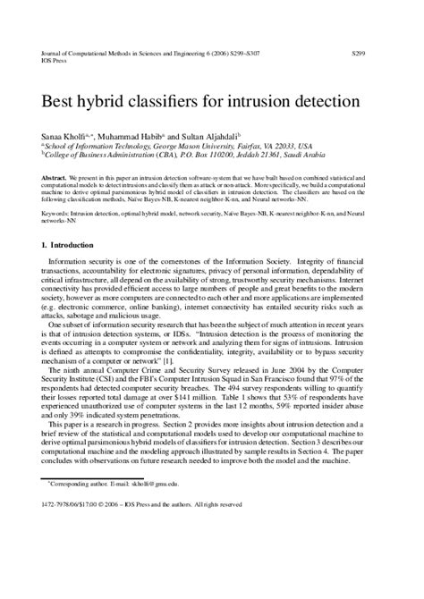 pdf best hybrid classifiers for intrusion detection