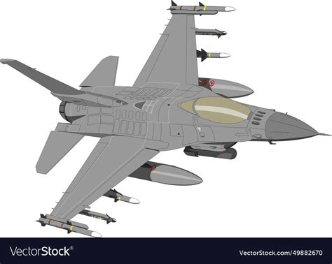 F 16 Block 50 Drawing Royalty Free Vector Image