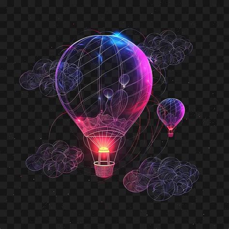 Premium Psd Psd Of Floating Hot Air Balloons With A Translucent