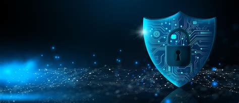 Premium Photo Shield With Padlock Icon On Circuit Board And Network