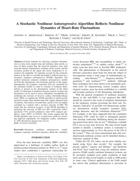 Pdf A Stochastic Nonlinear Autoregressive Algorithm Reflects