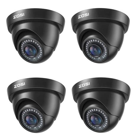 Zosi 4pcs 2mp Hardwired Hybrid 4 In 1 Tvi Cvi Ahd Cvbs Security Camera