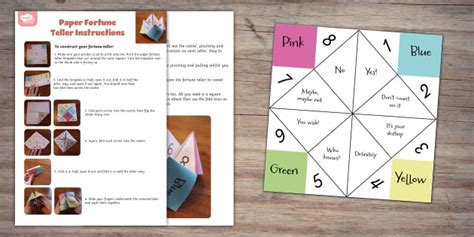 Paper Fortune Teller Game Twinkl Party Teacher Made