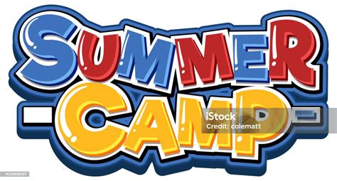 단어 여름 캠프를위한 글꼴 디자인 여름 캠프에 대한 스톡 벡터 아트 및 기타 이미지 여름 캠프 문자 로고 Istock