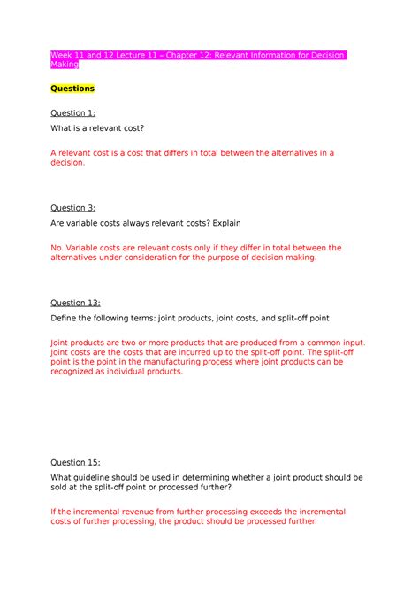 Solution Managerial Acct Week 11 Chapter 12 Week 11 And 12