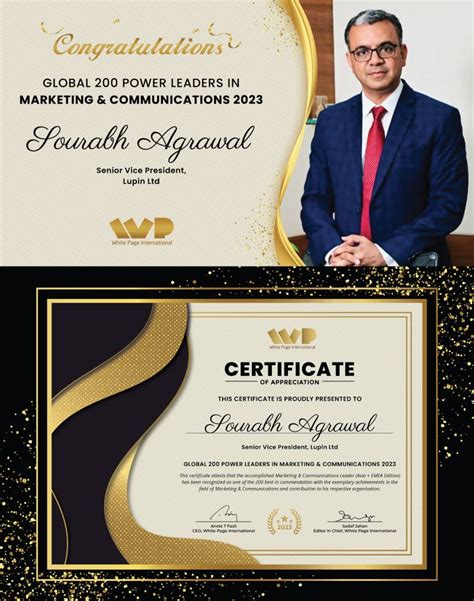 Sourabh Agrawal Congratulations Lupin 15 Comments