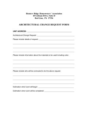 Fillable Online ARCHITECTURAL CHANGE REQUEST FORM Fax Email Print PdfFiller