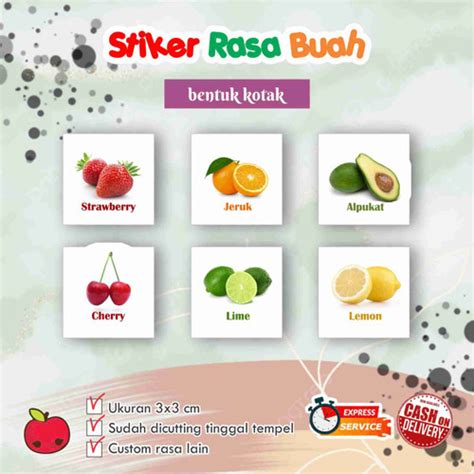 Jual Stiker Cromo Rasa Makanan Rasa Buah Label Makanan Kotak Uk 3 X 3 C Strawberi Kab