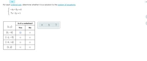 solved for each ordered pair determine whether it is a