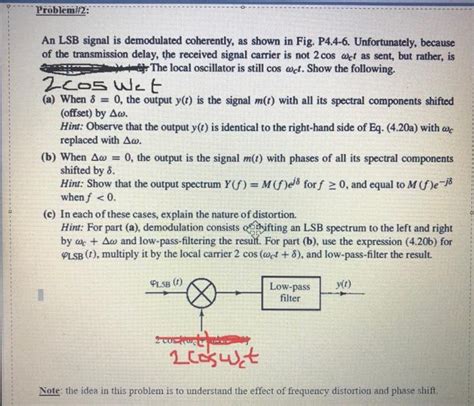 Problemi 2 An Lsb Signal Is Demodulated Coherently