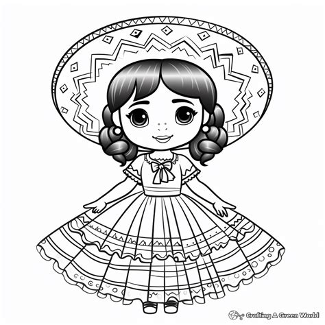 Traditional Mexican Clothing Coloring Pages