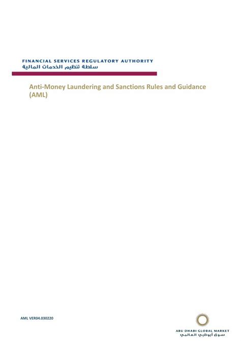 Pdf Anti Money Laundering And Sanctions Rules And Guidance Aml · Include Federal Aml