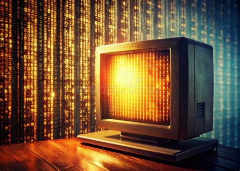 Retro Binary Code Flowing On A Vintage Display A Glimpse Into Digital