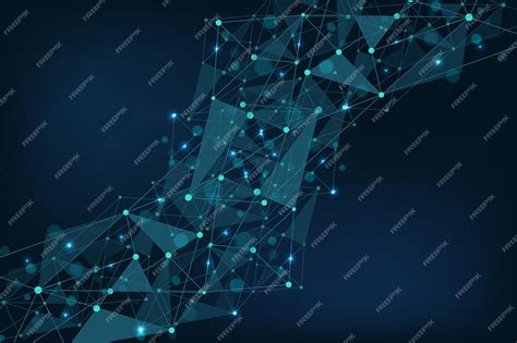 Premium Vector Network Abstract Connection Background Network Technology Background With Dots