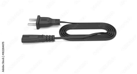 3d Rendering Power Cable With Iec C7 Connector Isolated On White