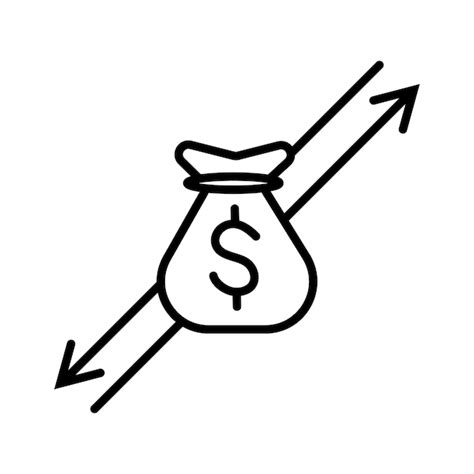 Premium Vector Sign Rise And Fall Of The Dollar Icon