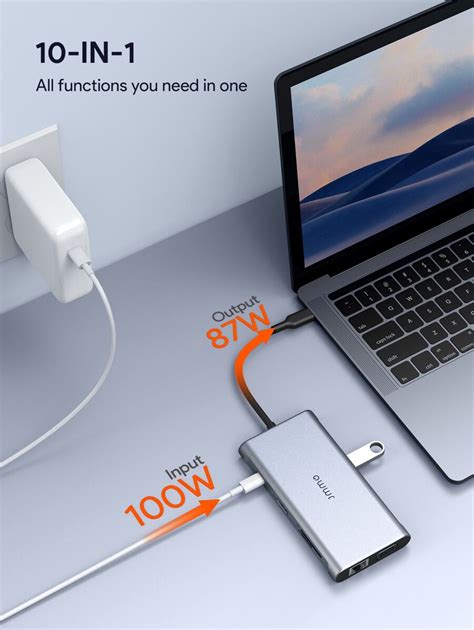 JMMO Hub Usb C Adaptador De Hub Usb C Em Com Portas Usb Portas Usb Porta