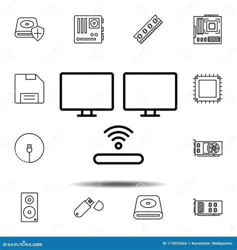 Hardware Pc Server Wifi Lan Icon Simple Thin Line Outline Vector Element Of Hardware Icons