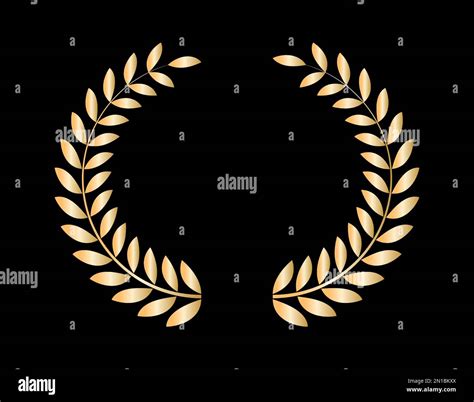 Gold Film Awards Golden Award Wreaths Vector Illustration Stock