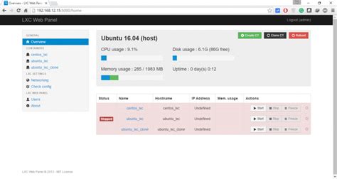 Manage Lxc Container With Lxc Web Panel A Web Based Interface