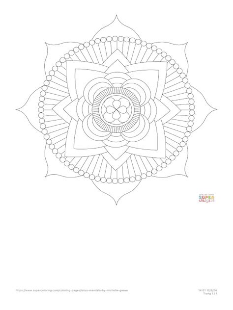 Lotus Mandala By Michelle Grewe Coloring Page Free Printable Coloring