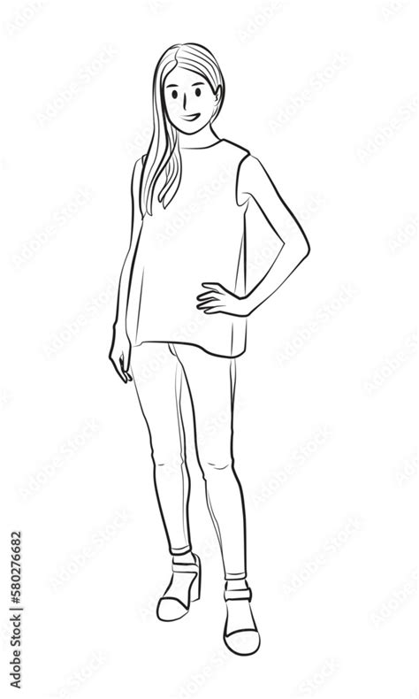 Woman Figure Sketch Standing