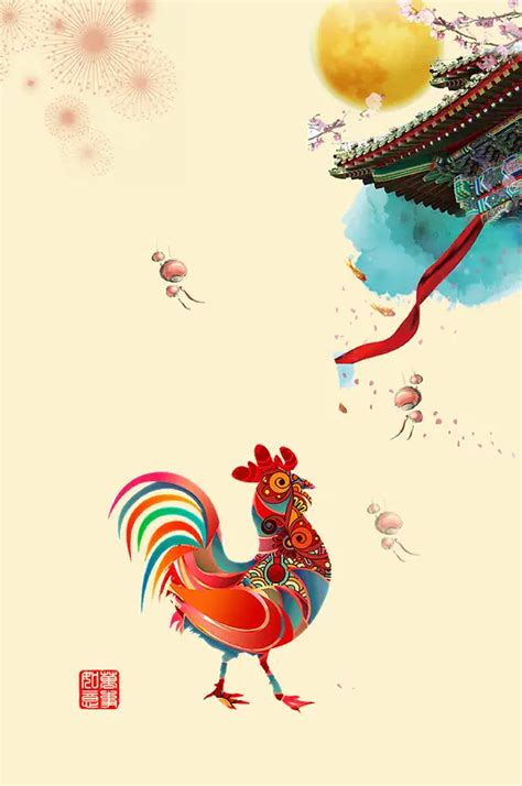 中国风古墙头下的公鸡春节背景素材背景图片素材下载 图片编号yonewzpn 免抠素材网