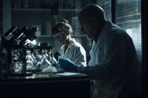 premium ai image shot of two scientists working together in a lab