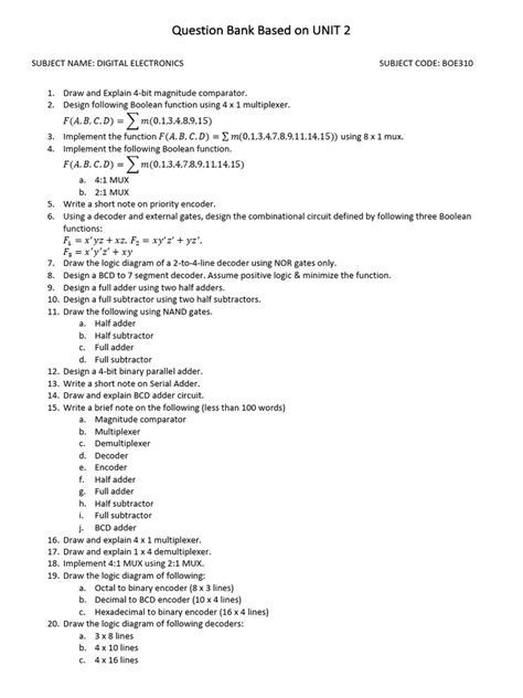 Question Bank Unit 2 Pdf