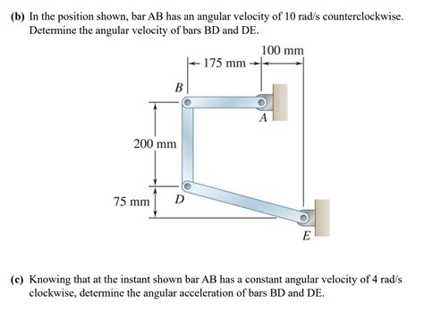 Solved By An Expert B ﻿in The Position Shown Bar Ab Has An Angular