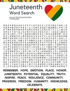 Juneteenth Word Search By Last Minute First Things Tpt