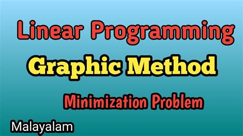 Linear Programming Graphic Method Minimization Problem Lpp Youtube