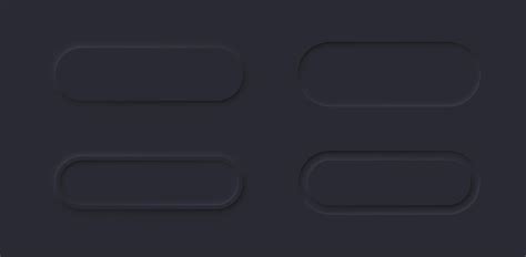 Premium Vector Neumorphic Rectangle Set Dark Style Web Elements 3d Design