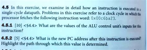 Single Cycle Datapath Problems In This Exercise Refer To A Clock Cycle