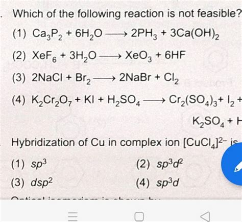 K2 So4 H Hybridization Of Cu In Complex Ion [cucl4 ]2− Is Filo