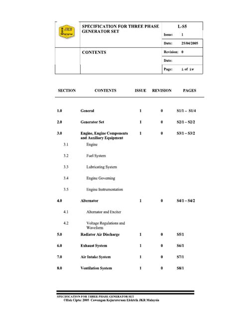 Jkr Spec Ls5 Three Phase Generator Pdf