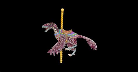 Carousel Dinosaur Feathered Raptor Dinosaur Sticker Teepublic
