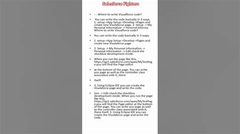 Where To Write Visualforce Code Salesforcefighters Jobinterview Youtube