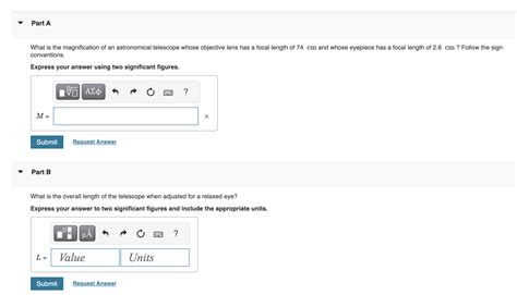 Solved Part Awhat Is The Magnification Of An Astronomical