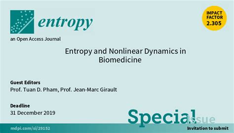 New Special Issue Entropy And Nonlinear Dynamics In Biomedicine