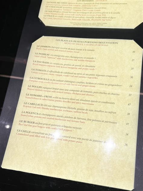 Latelier De Joël Robuchon Mgm Grand Las Vegas Tasting Menu