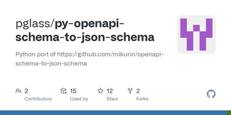 Github Pglass Py Openapi Schema To Json Schema Python Port Of Https Github Mikunn