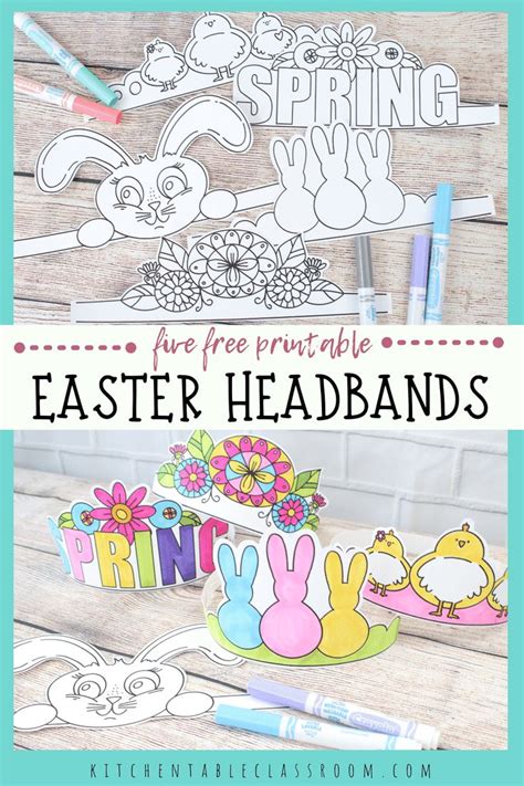 Five Printable Easter Headbands Bunny Ears And More The Kitchen