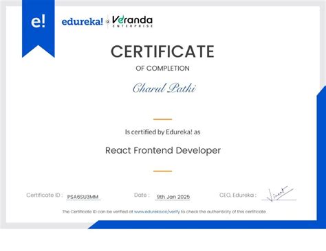 Excited To Share That Ive Earned The React Frontend Developer