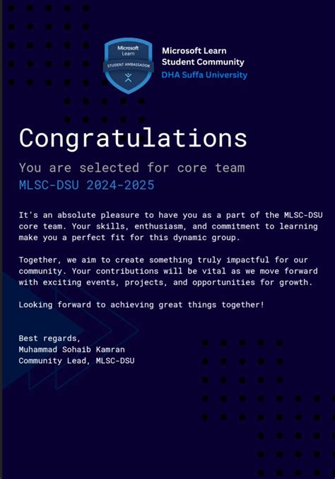 Naheek Rahim On Linkedin I Am Honored To Have Been Selected As A Core