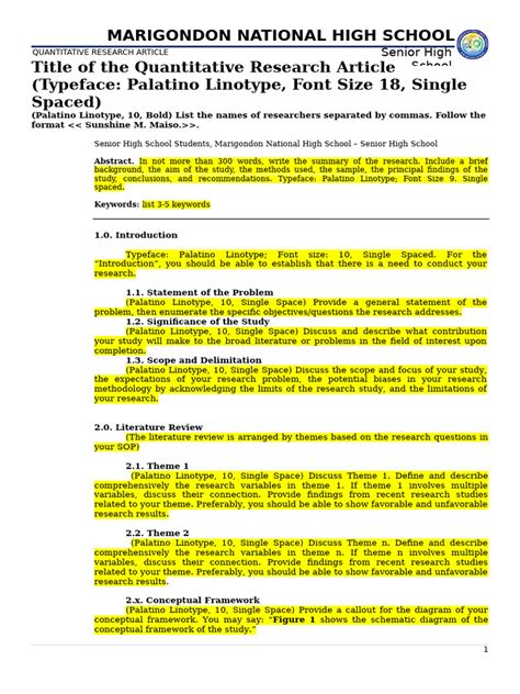 Research Paper Format Pdf Methodology Validity Statistics
